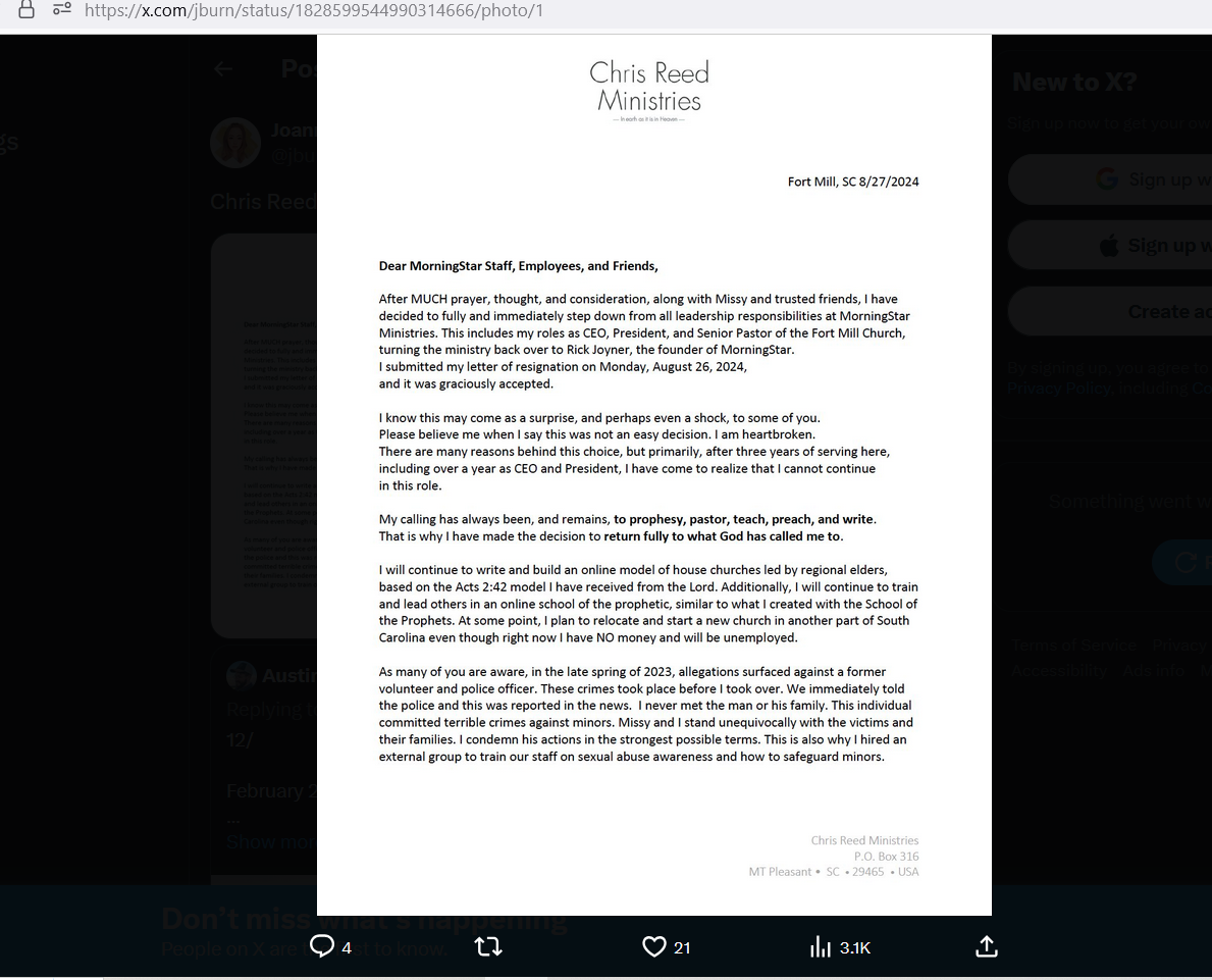 Breaking News: Chris Reed Steps Down from MorningStar Ministries ...