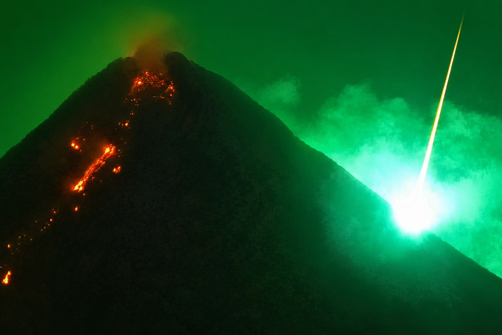 WATCH: Green Meteor Appears to Strike Erupting Volcano in Stunning End ...